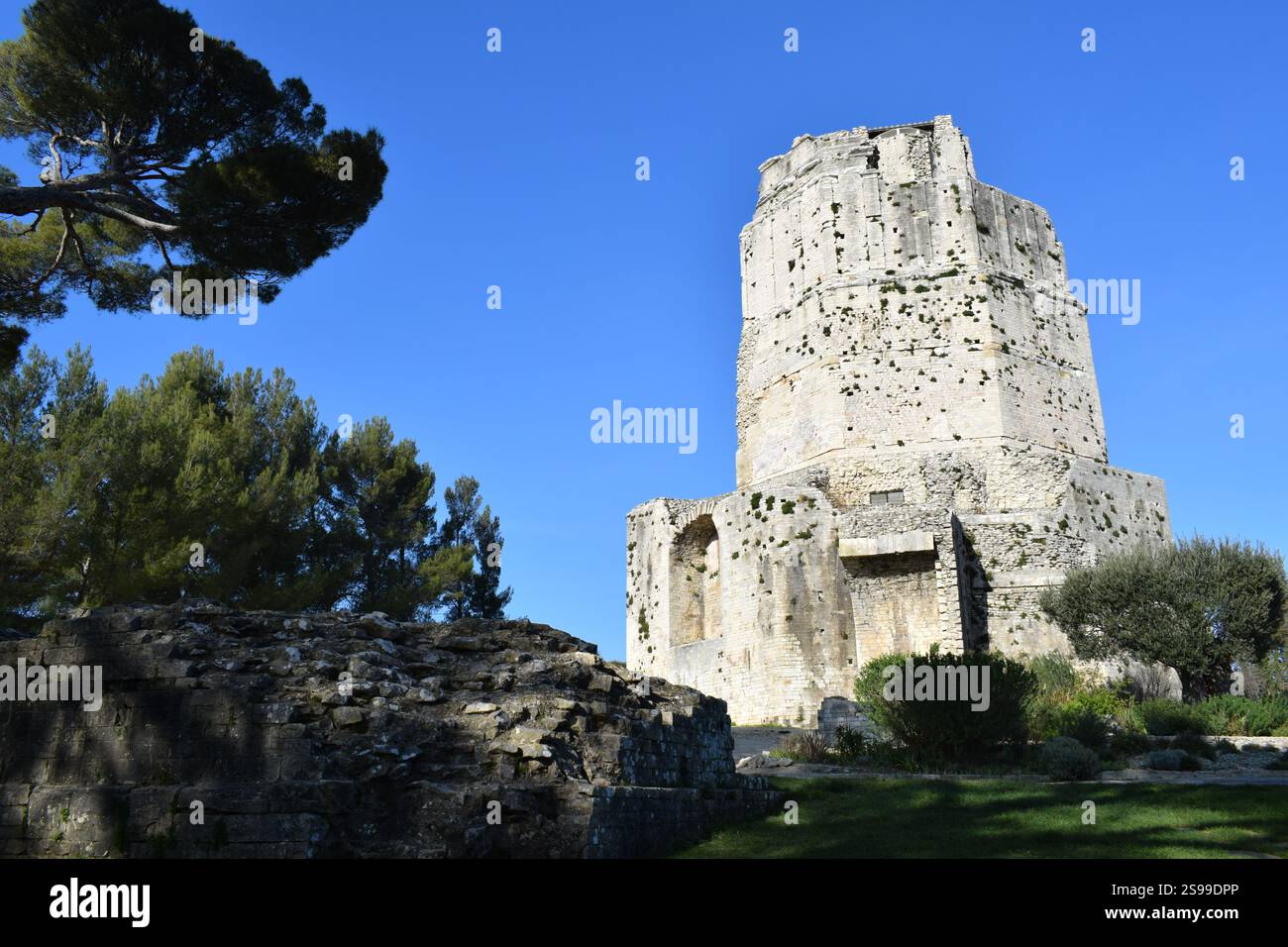 The Magne Tower in Nîmes, a historic Roman structure offering panoramic ...