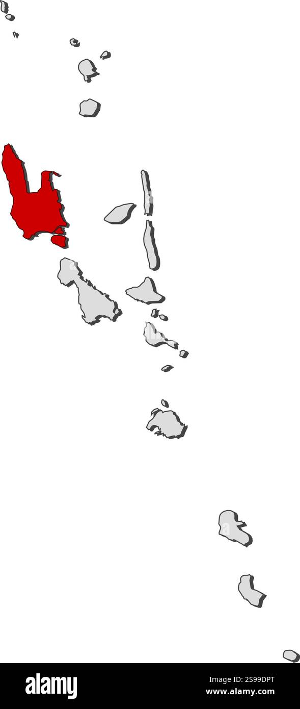 Map of Vanuatu with the provinces, Sanma is highlighted Stock Vector ...