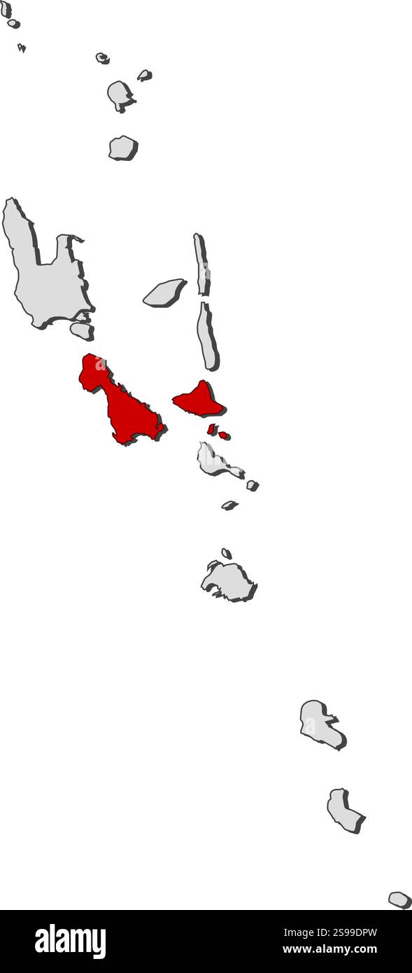 Map of Vanuatu with the provinces, Malampa is highlighted Stock Vector ...