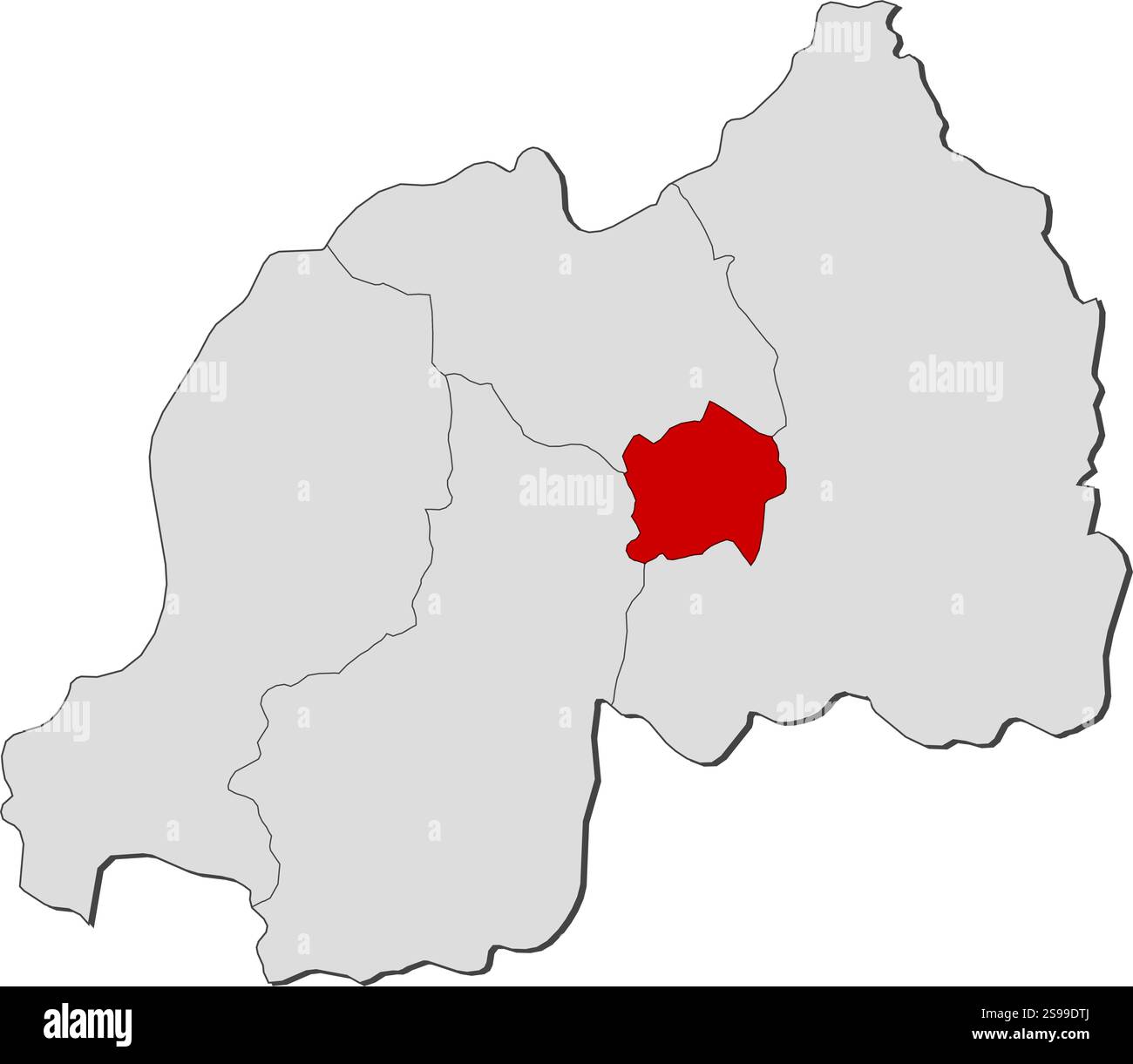 Map of Rwanda with the provinces, Kigali is highlighted Stock Vector ...