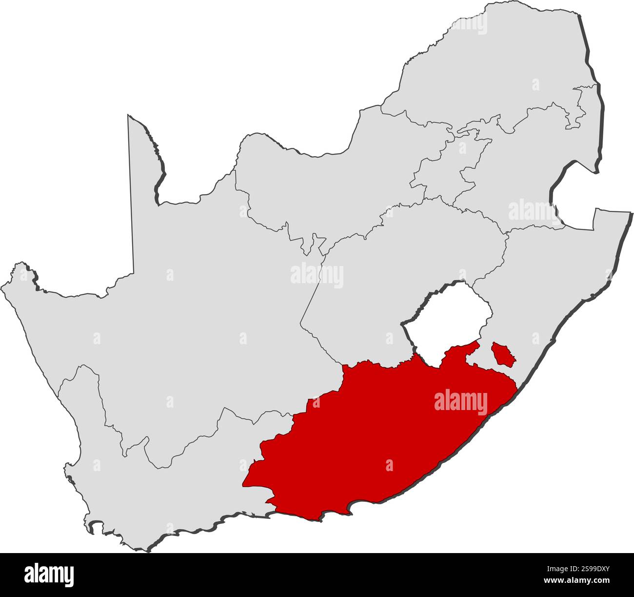 Eastern Cape South Africa Map South Africa Map Provinces Hi Res Stock