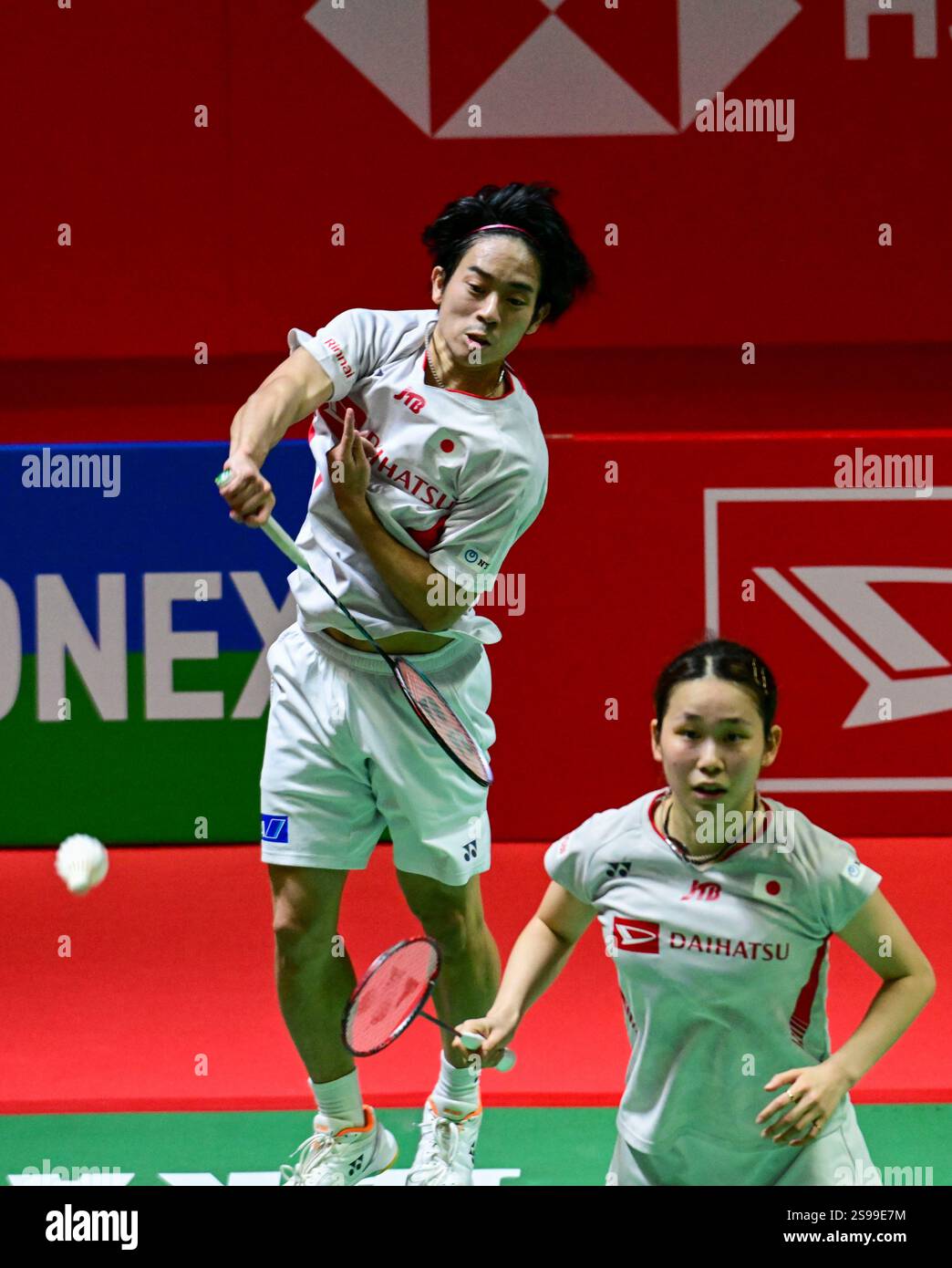 (250125) -- JAKARTA, Jan. 25, 2025 (Xinhua) -- Midorikawa Hiroki (L ...