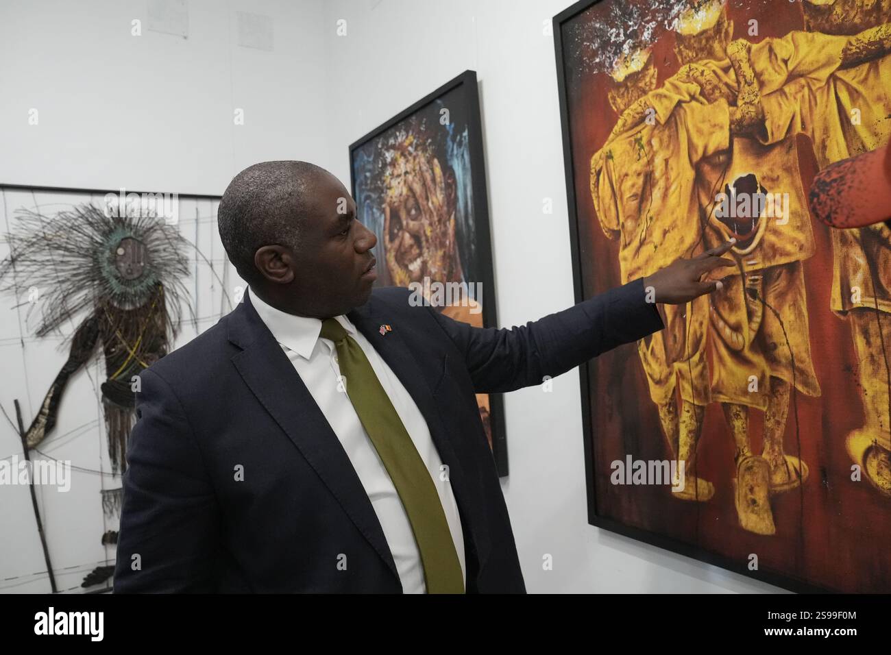 Foreign Secretary David Lammy during a visit to the Doff Art Gallery ...