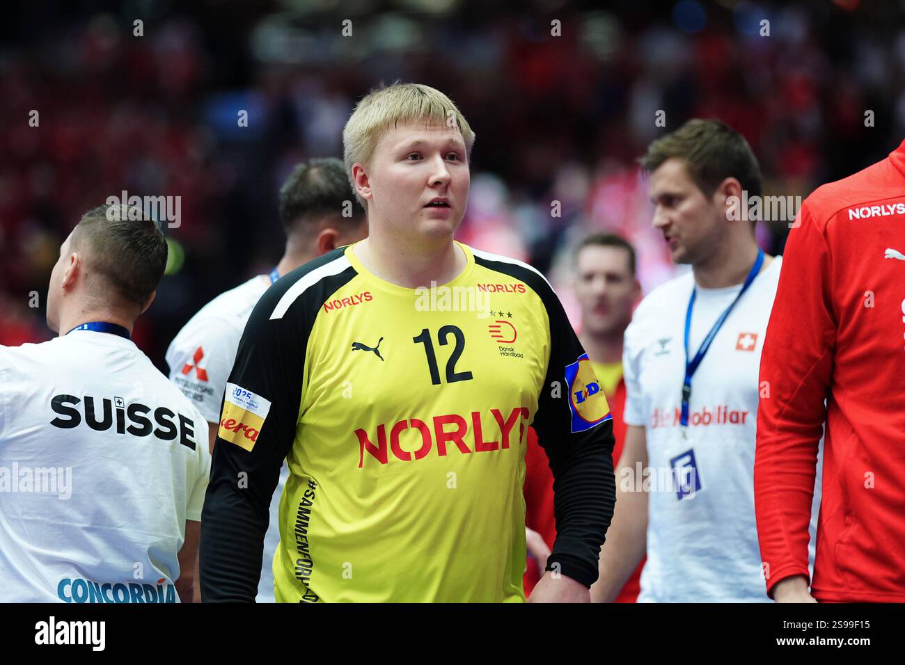Emil Nielsen (Daenemark, #12) DEN, Daenemark vs. Schweiz, Handball, IHF ...