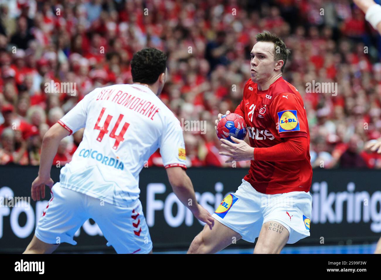Mehdi Ben Romdhane (Schweiz, #44), Lasse Bredekjaer Andersson (Daenemark, #28) DEN, Daenemark vs ...