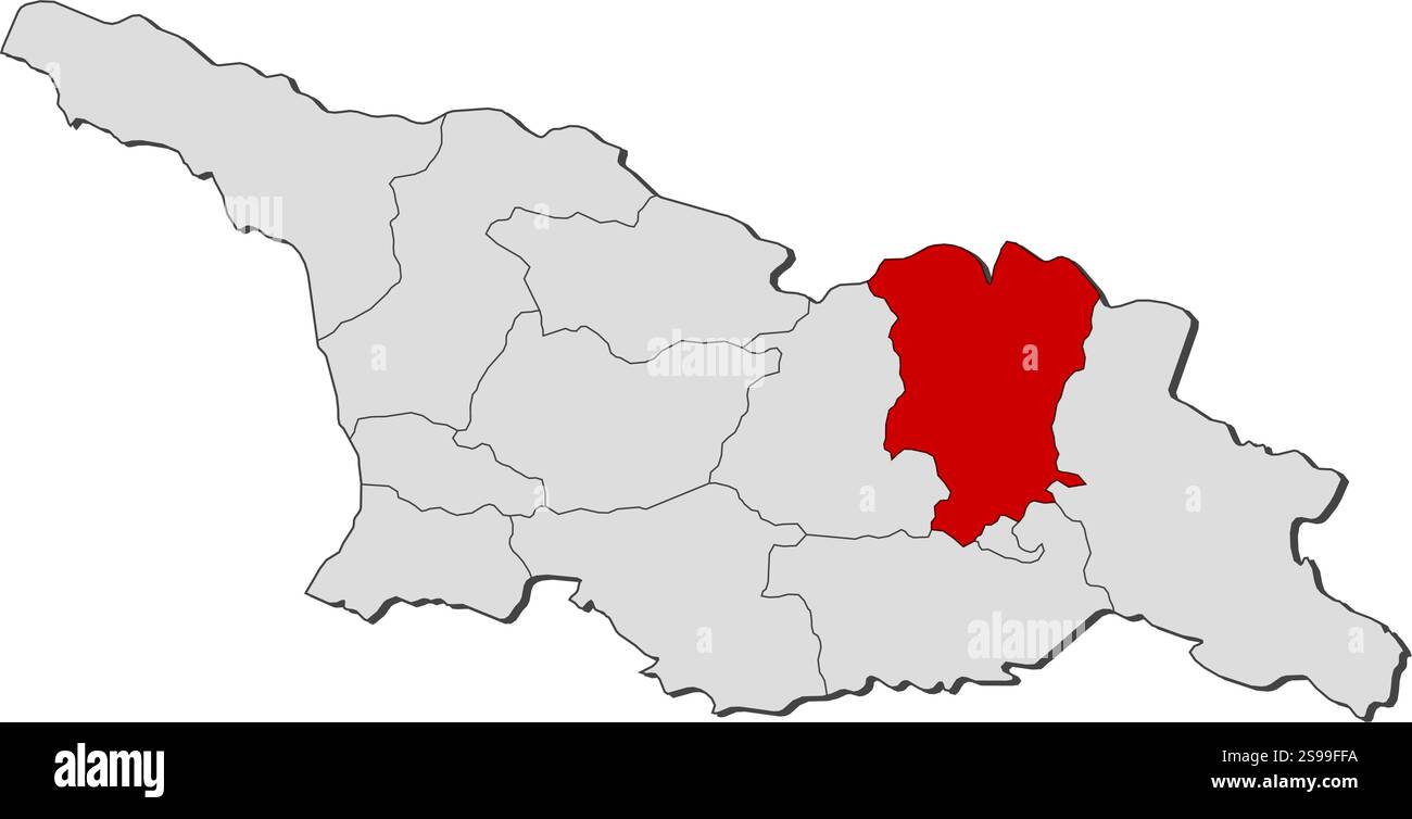 Map of Georgia with the provinces, Mtskheta-Mtianeti is highlighted ...