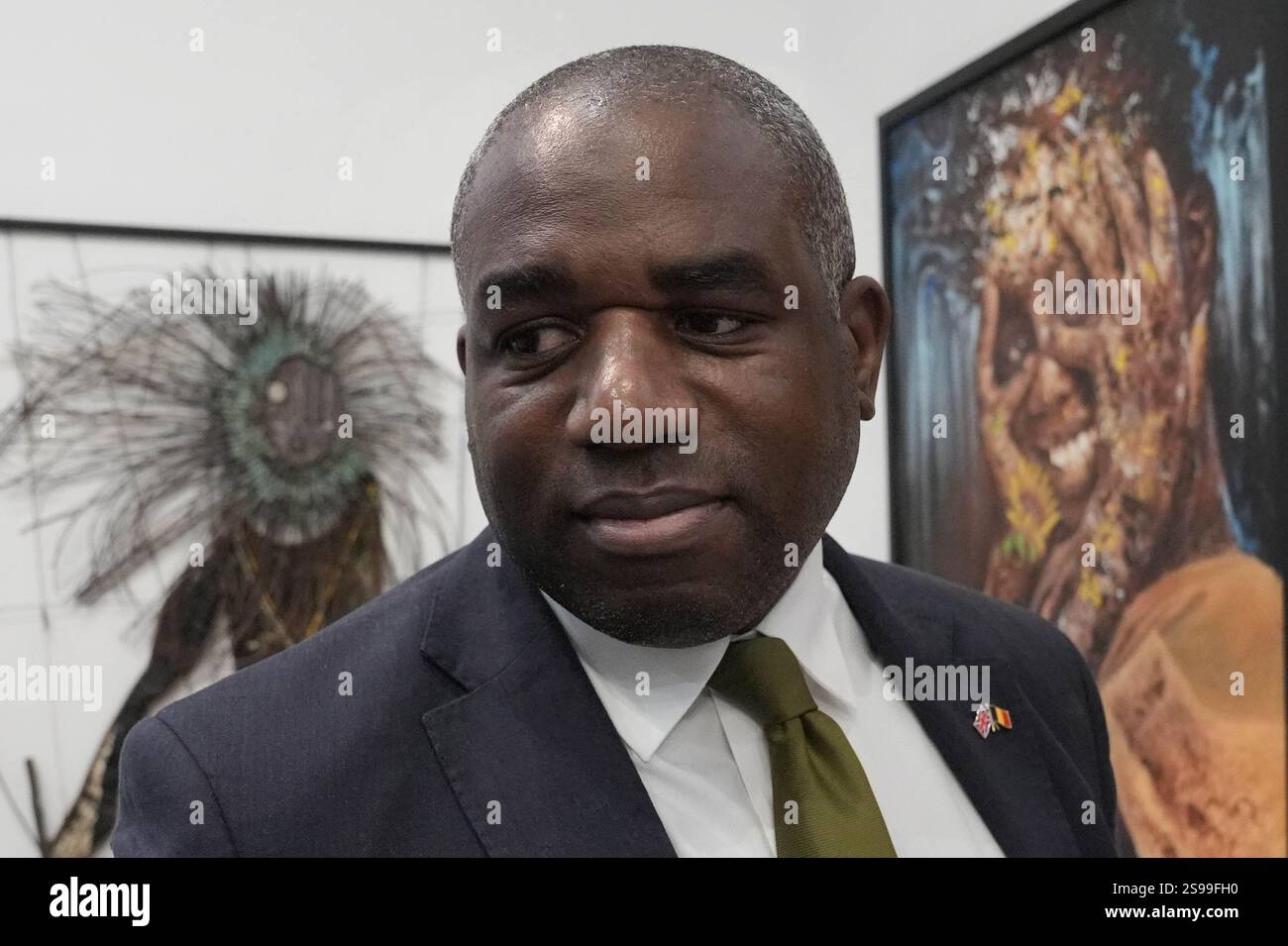 Foreign Secretary David Lammy during a visit to the Doff Art Gallery ...