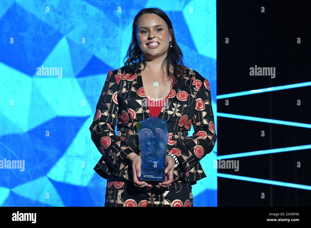Young Australian of the Year Dr Katrina Wruck with her award the 2025 ...
