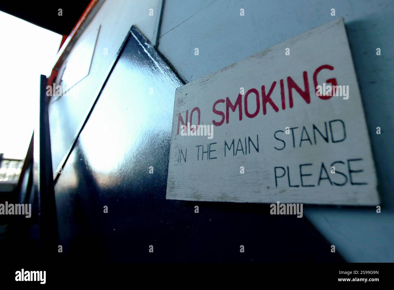 An old no smoking sign is pictured before the Sky Bet Championship ...