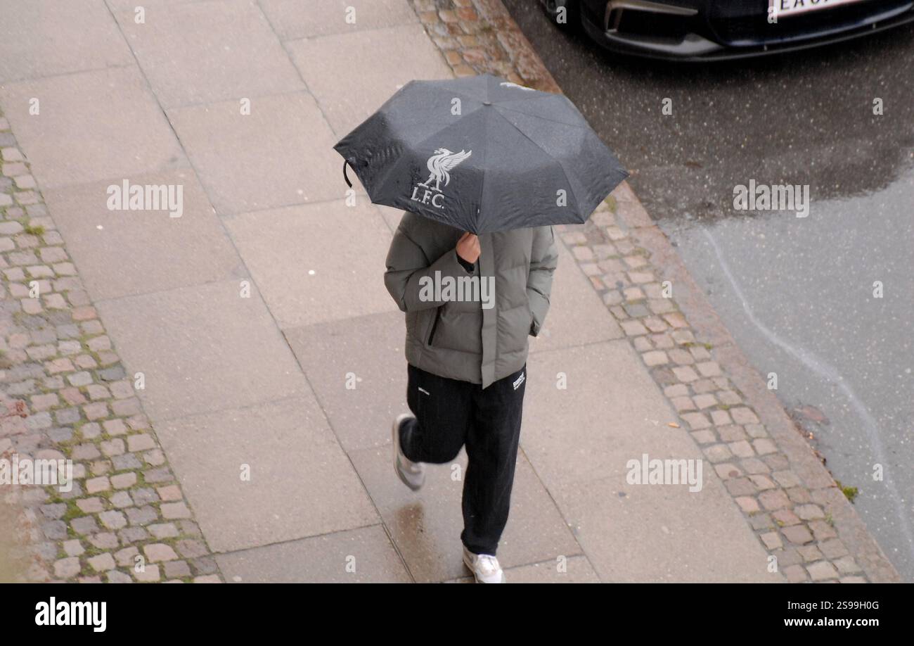 Copenhagen/ Denmark/25 JANUARY 2025/ Danish weather rain fall ans show ...