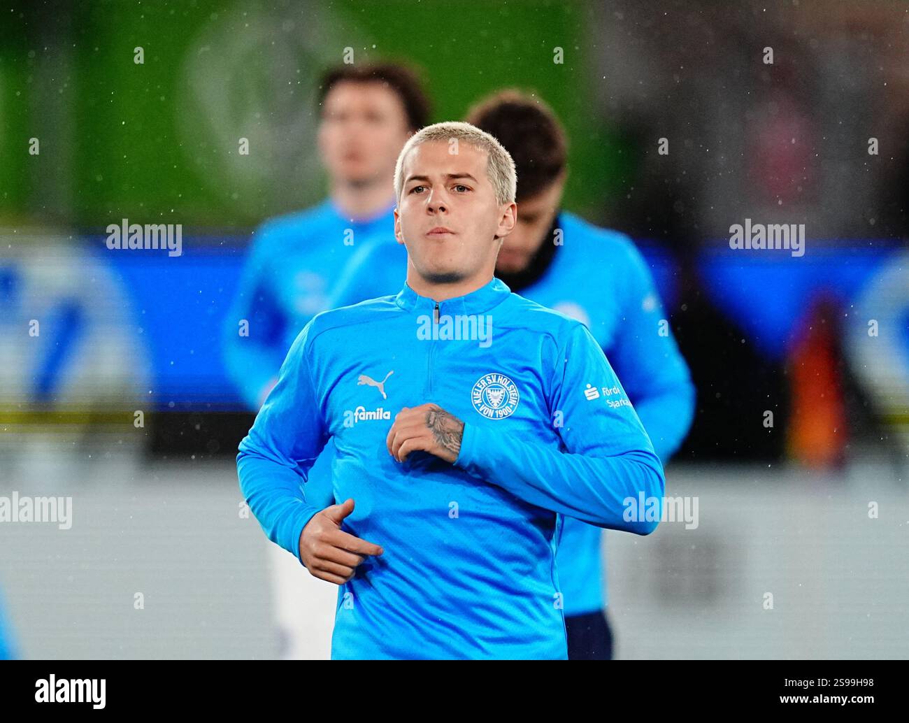 January 24 2025: John Tolkin (Holstein Kiel) looks on during a 1 ...