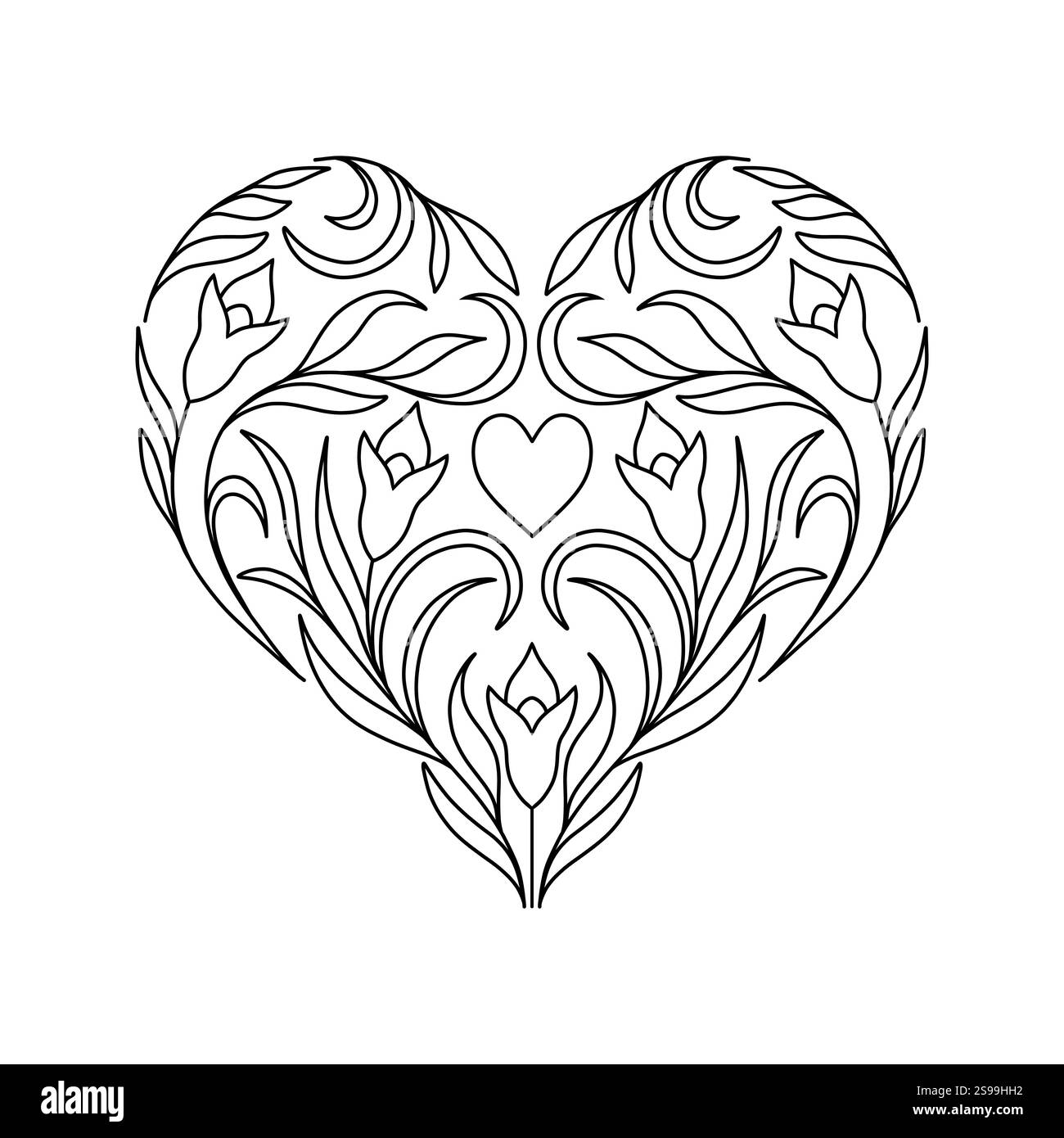 Floral heart Stock Vector Image & Art - Alamy