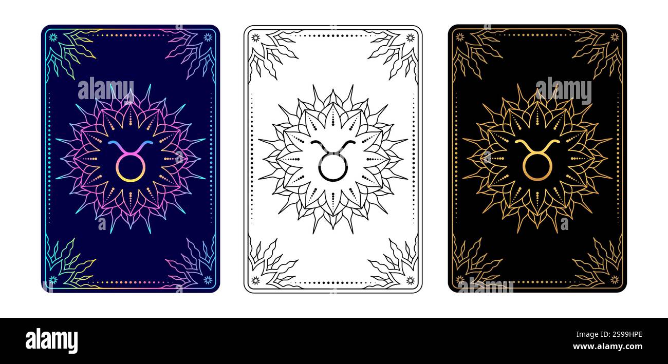Tarot card with Taurus zodiac sign Stock Vector Image & Art - Alamy