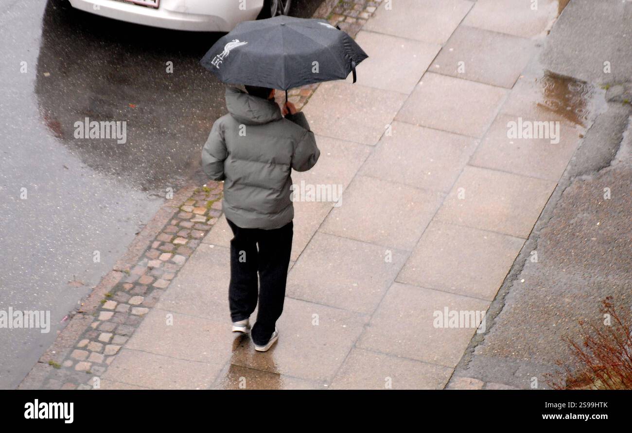 Copenhagen/ Denmark/25 JANUARY 2025/ Danish weather rain fall ans show ...