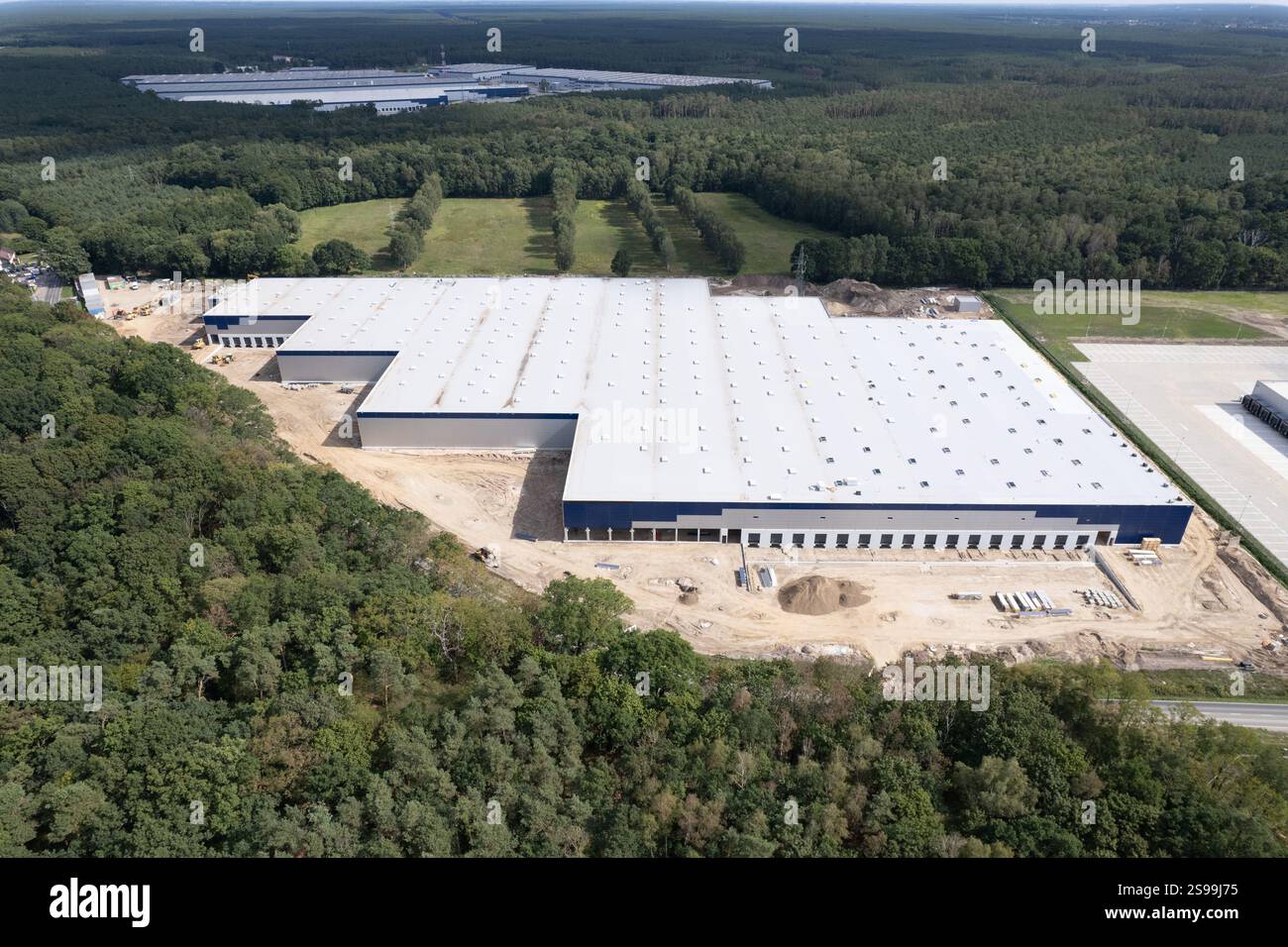 Aerial View of a Large Warehouse Complex Under Construction Stock Photo ...