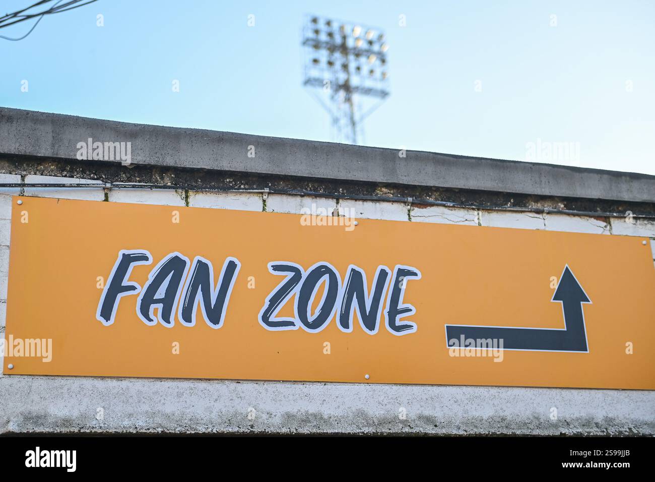 General view inside the stadium of fan zone sign during the Sky Bet ...