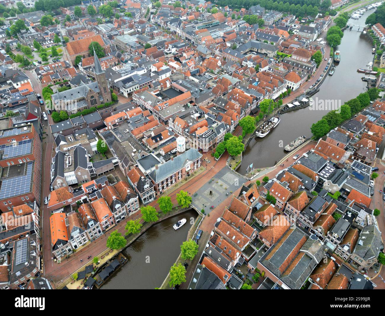 Aerial view of the historic city of Haarlem, The Netherlands Stock ...