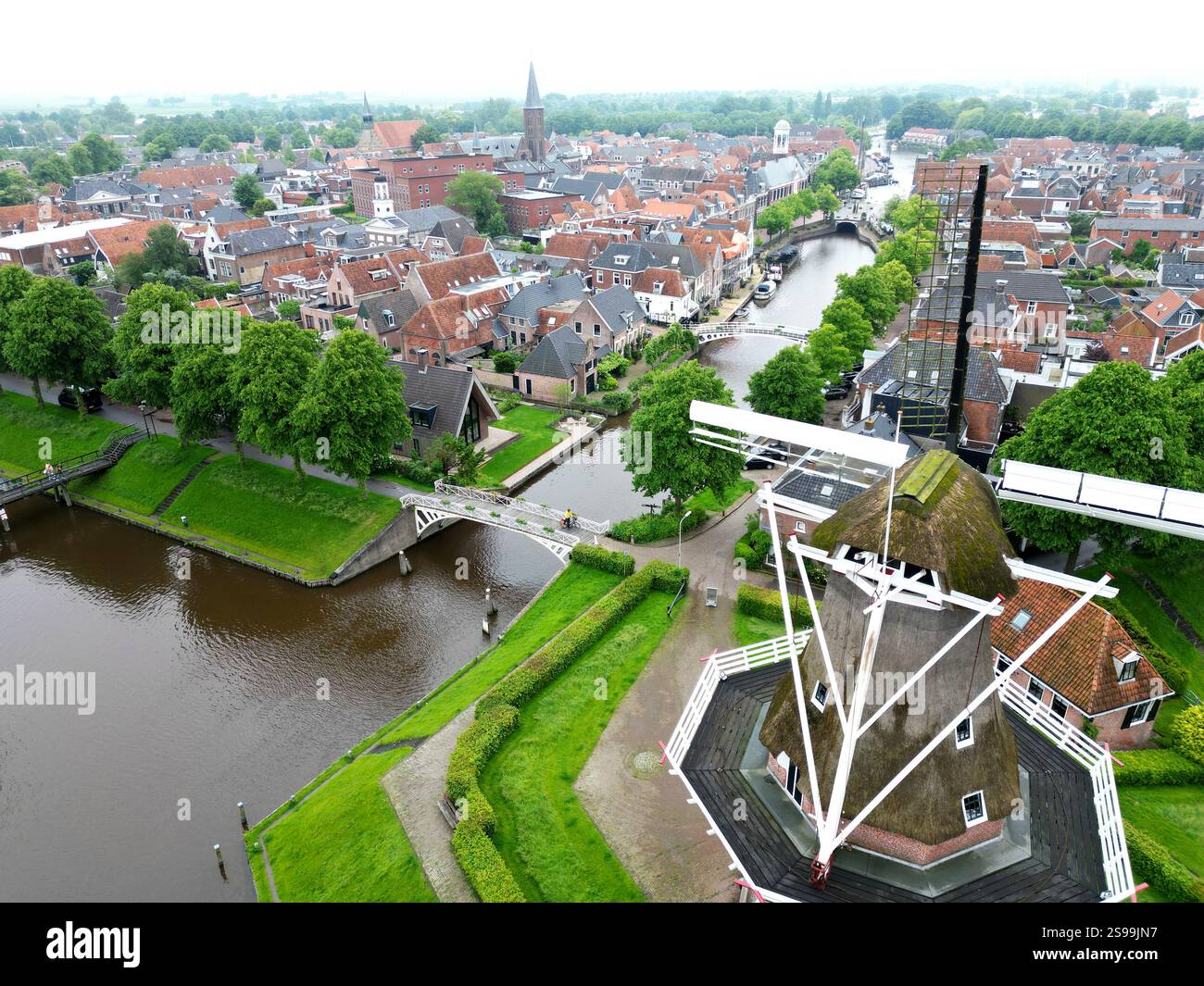 Aerial view of the historic city of Haarlem, The Netherlands Stock ...