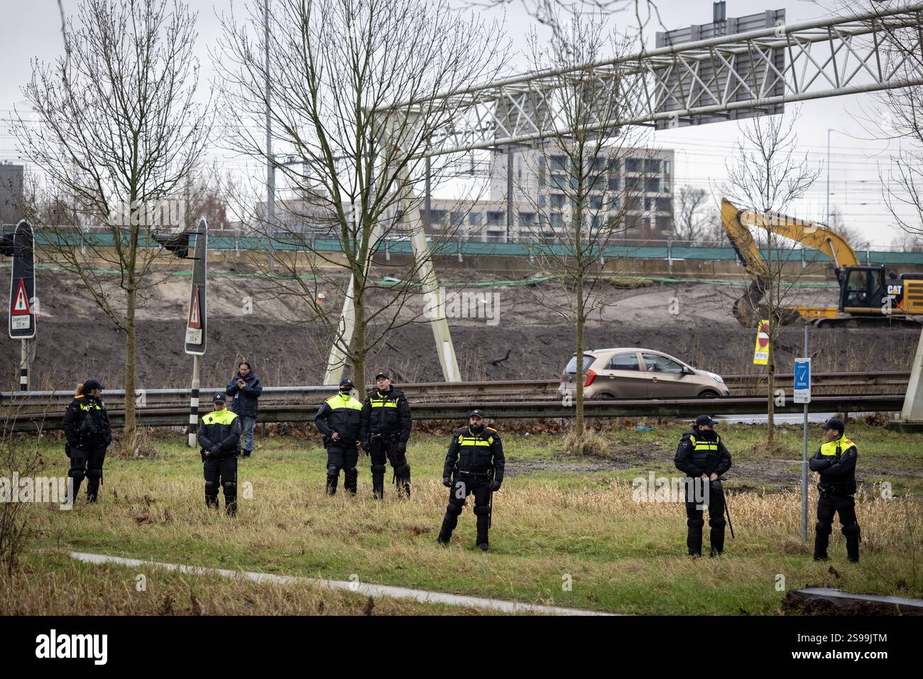 AMSTERDAM - Police present at the ramp to the A10 highway where ...