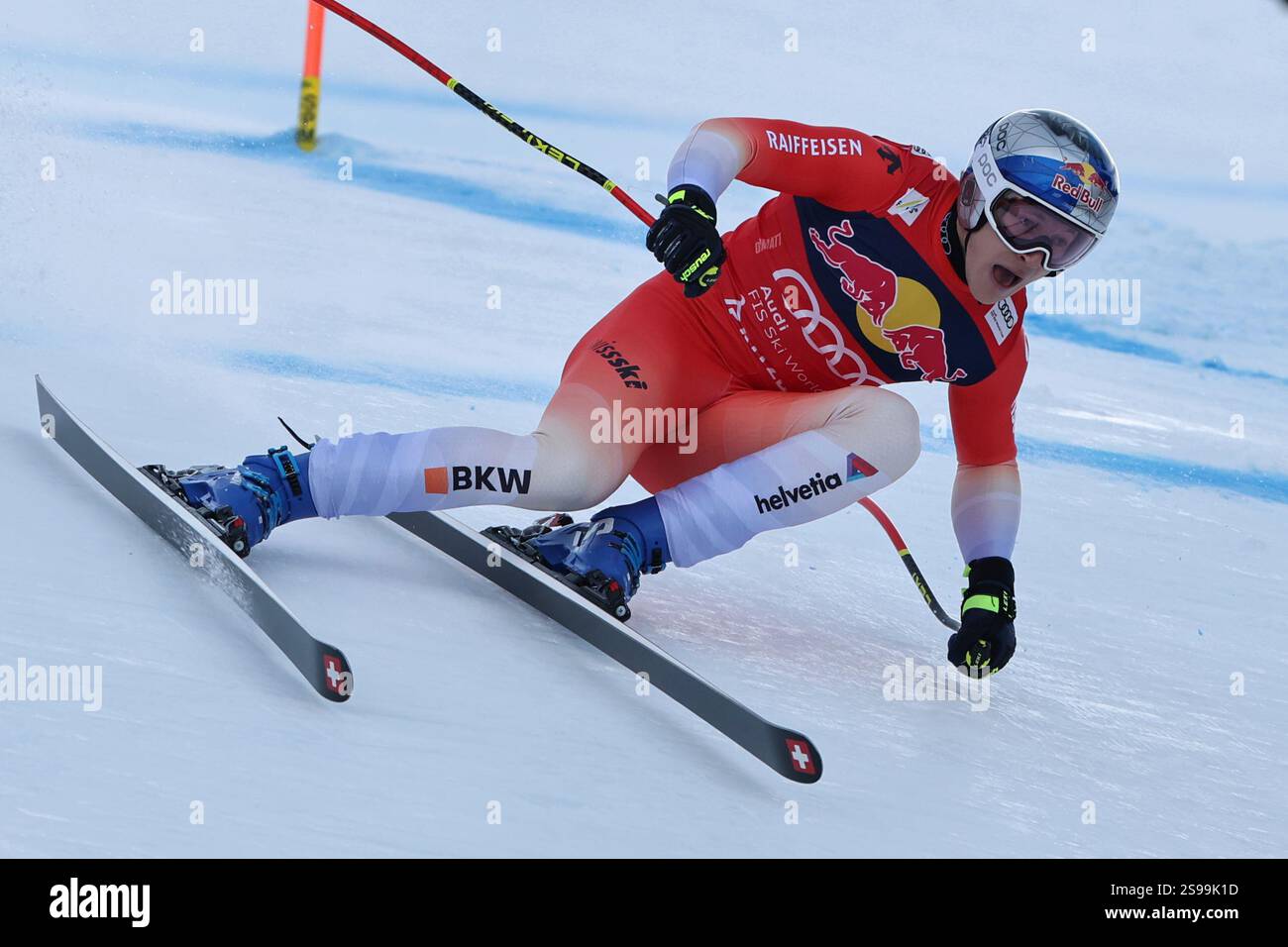 Switzerland's Marco Odermatt speeds down the course during an alpine ...