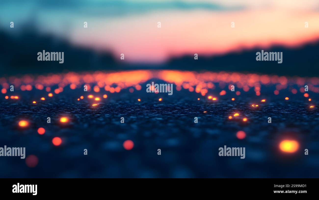 Mesmerizing 3D showcasing glowing firefly trails dancing across a ...