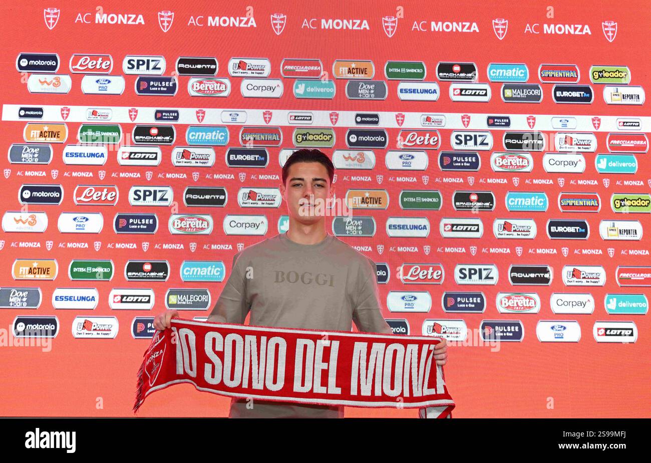Kacper Urbański signs new contract with AC Monza at the U-Power Stadium in Monza, Italy ...