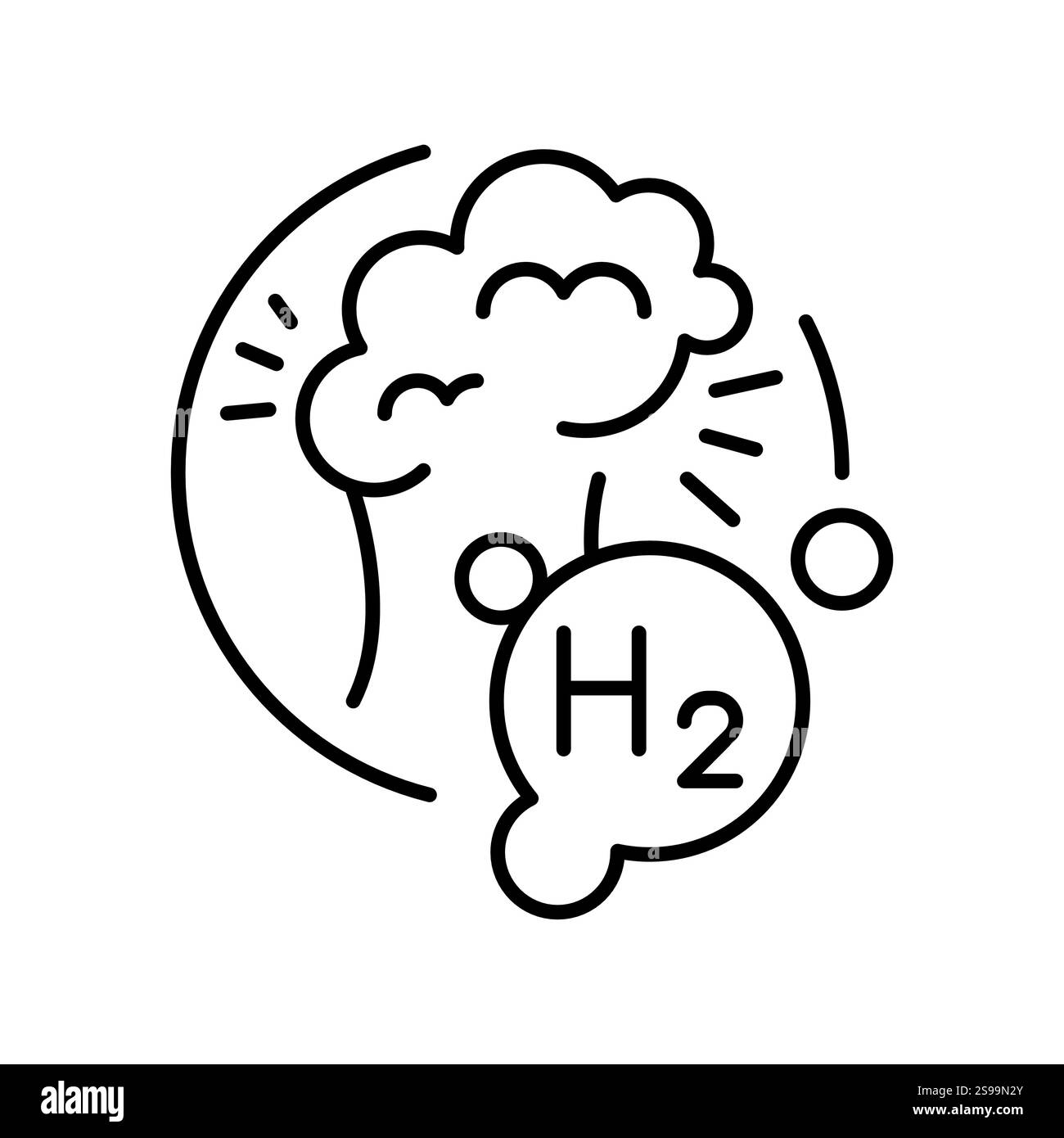 blue hydrogen line black icon. Sign for web page, mobile app, button ...