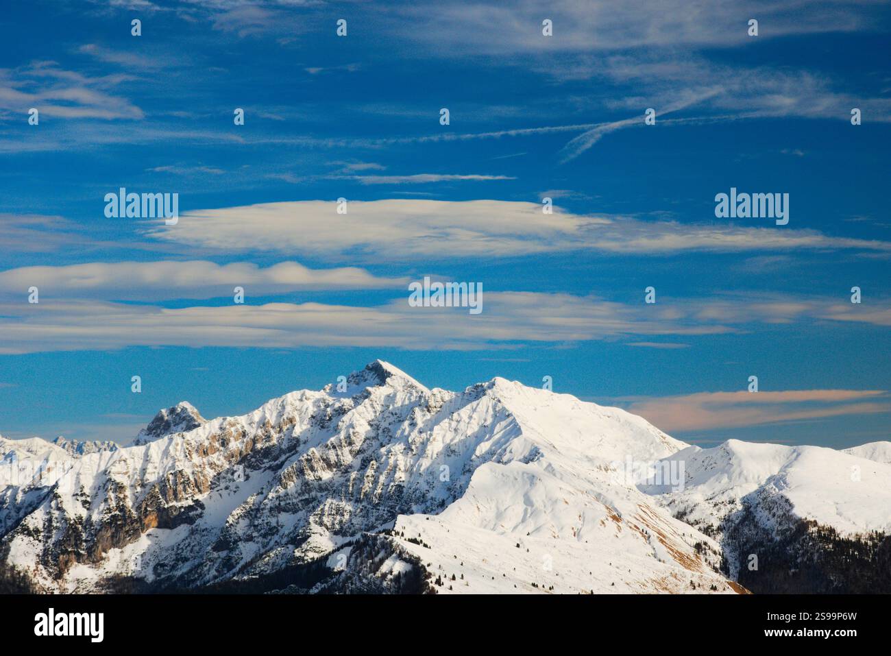 Orobie Prealps with the peaks Mount Corna Piana (left), Pizzo Arera ...