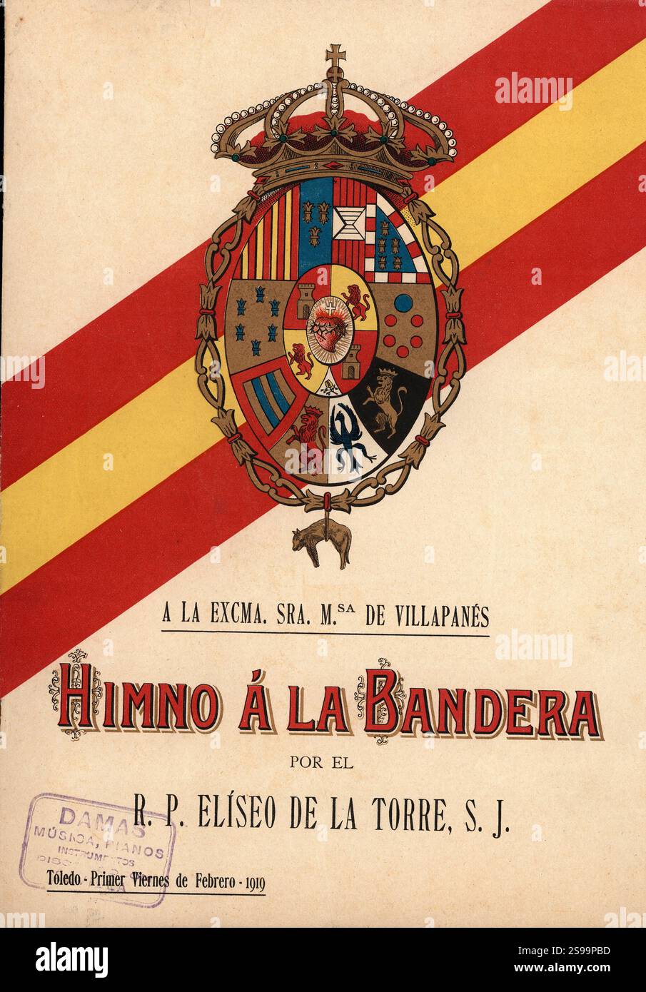 Partitura musical del Himno a la Bandera, por el R.P. Eliseo de la ...