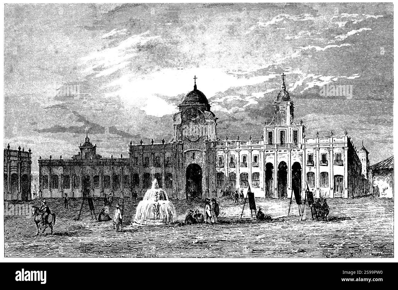 Historia de Chile. Plaza de Armas, antigua plaza Mayor, de Santiago de ...