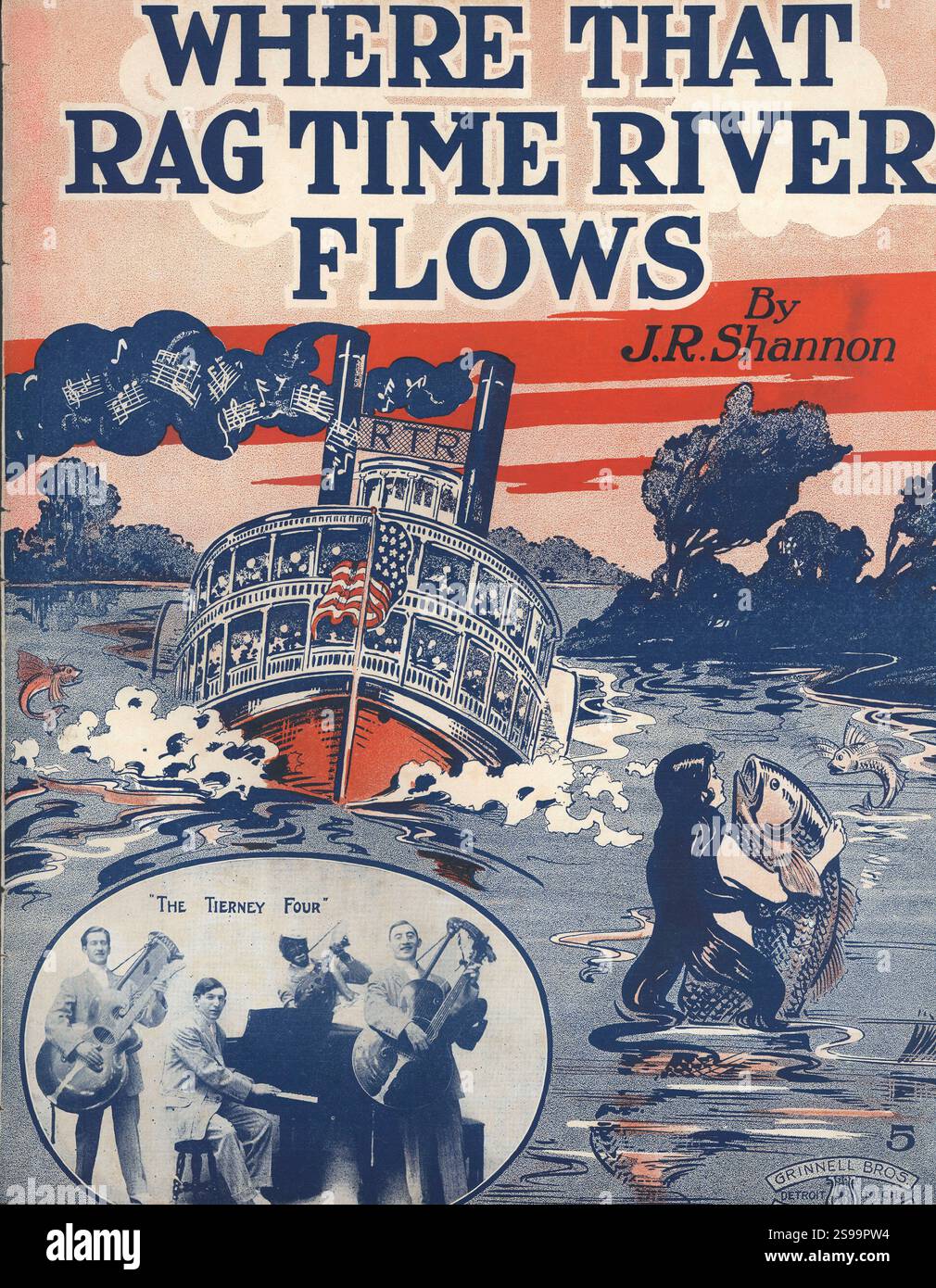 Partitura musical de "Where that ragtime river", de J. R. Shannon ...