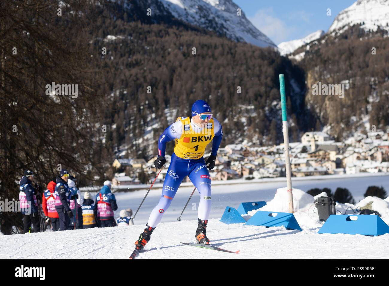 Engadin, Switzerland. 25th Jan, 2025. Elia Barp (ITA) during FIS Cross ...