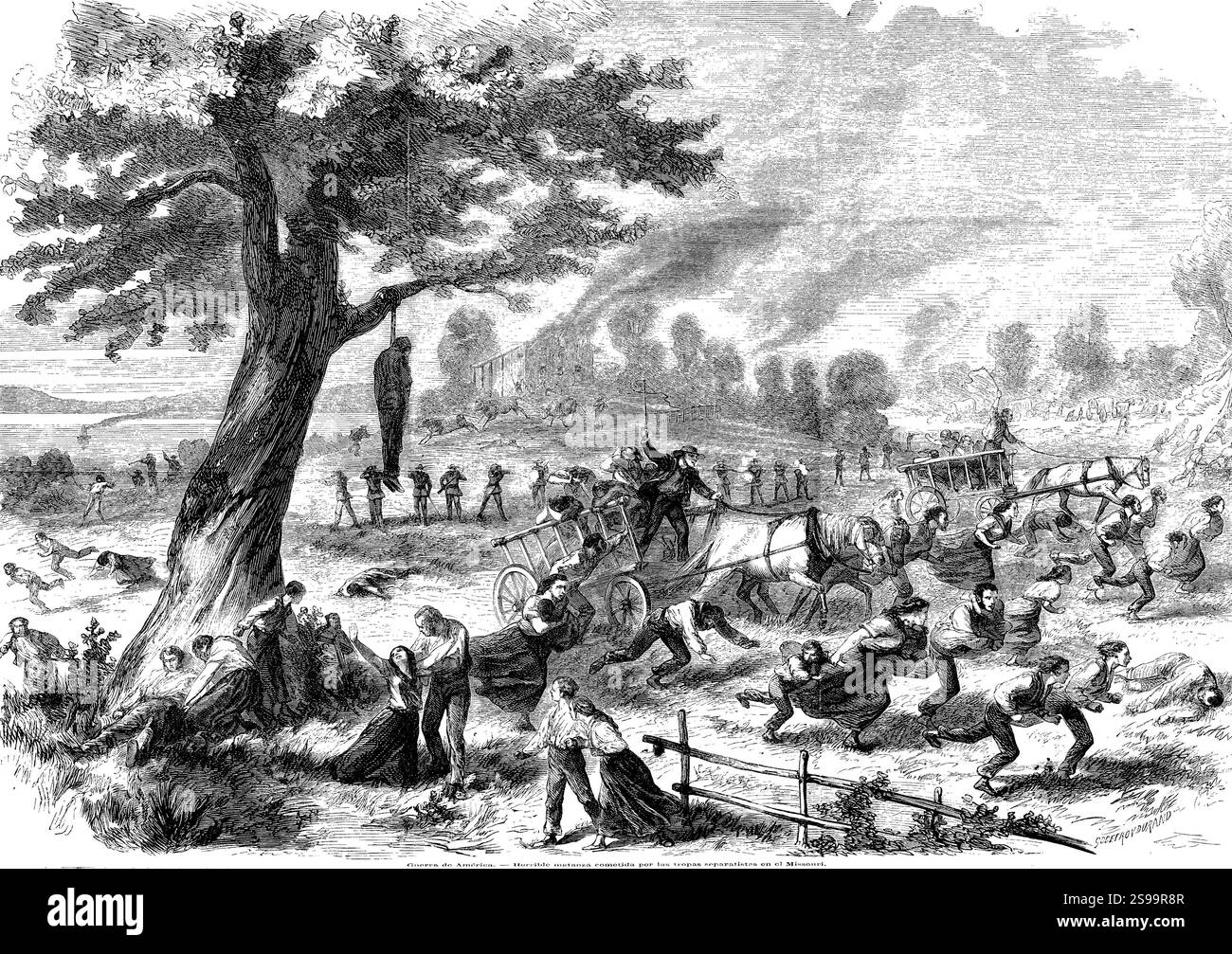 Estados Unidos. Guerra de secesión. Siglo XIX. Matanza cometida por ...