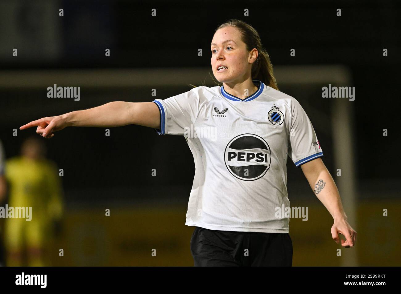 Lara Kristin Pedersen (6) of Club YLA pictured during a female soccer ...