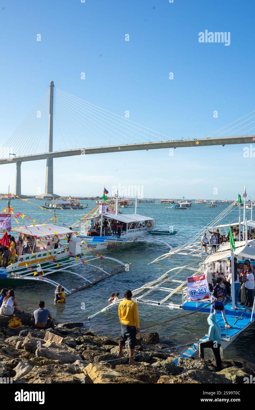 2025 Fluvial parade, boats mooring, Sinulog festival in Cebu ...
