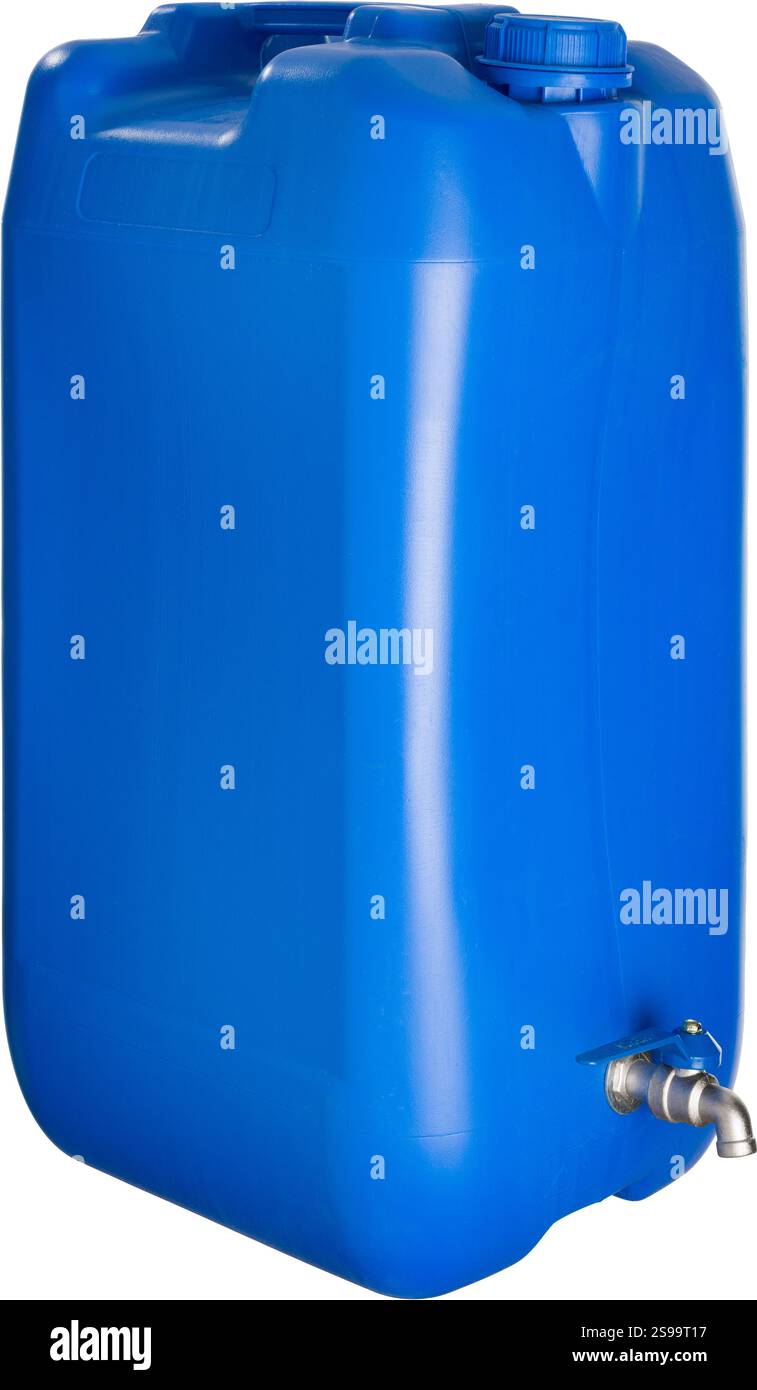 Blue Plastic Water Container with Tap Stock Photo - Alamy