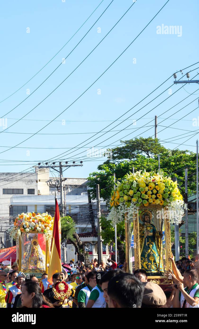2025 Sinulog festival in Cebu, Philippines. The figures of the Señor ...