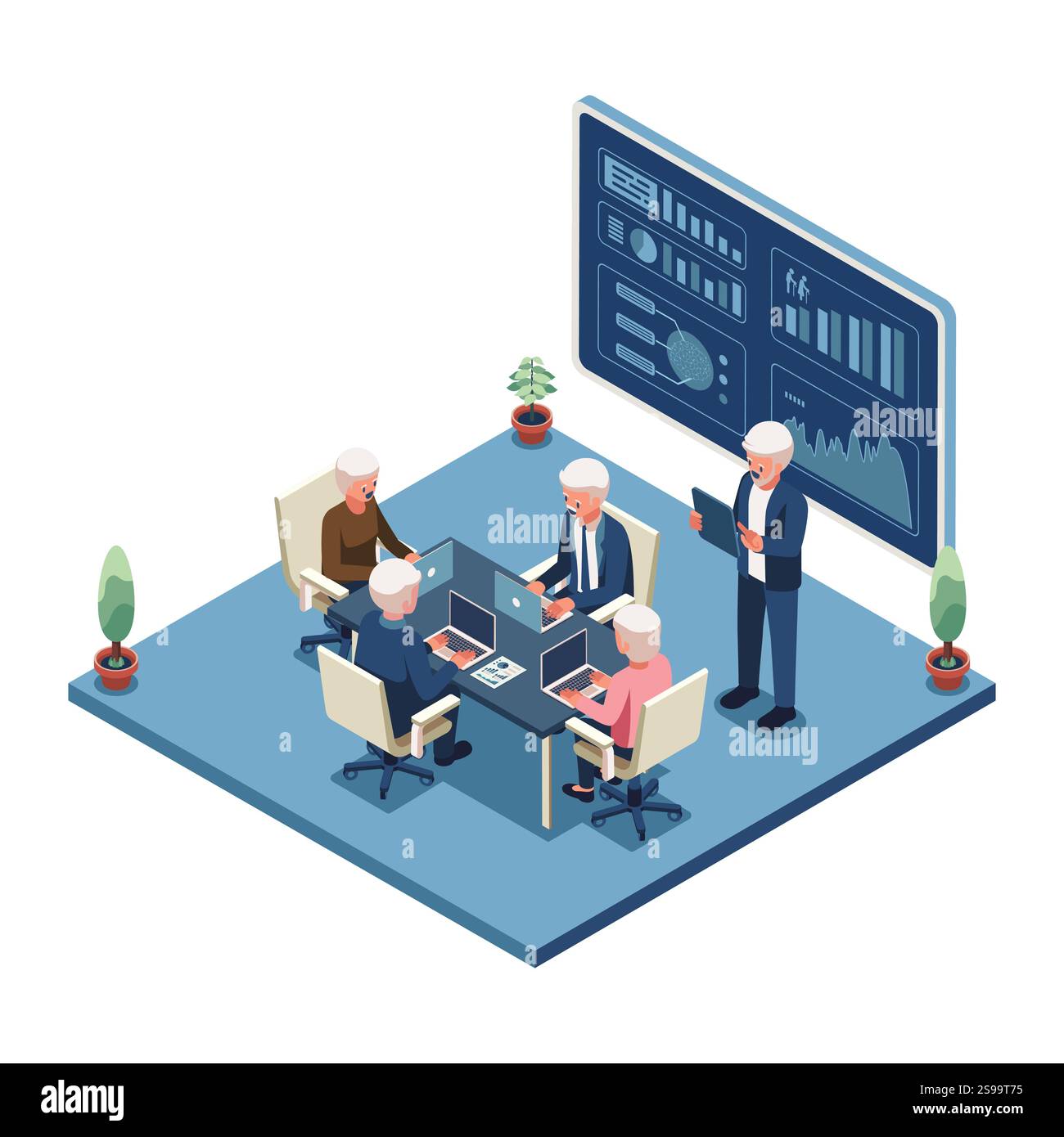 Elderly workforce Stock Vector Images - Alamy