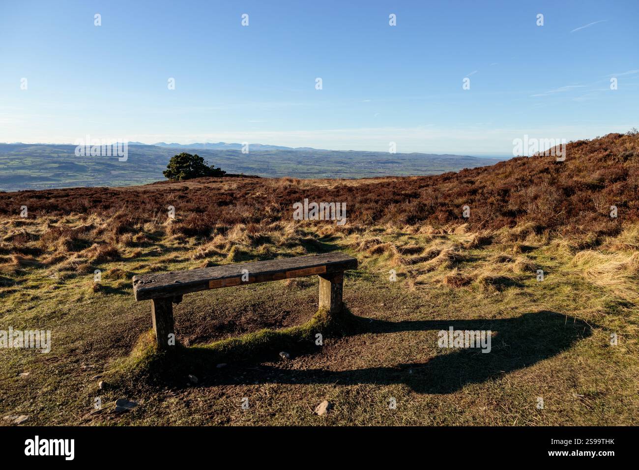 Offa's Dyke path on Moel Famau, Clwydian Range AONB, North Wales Stock ...
