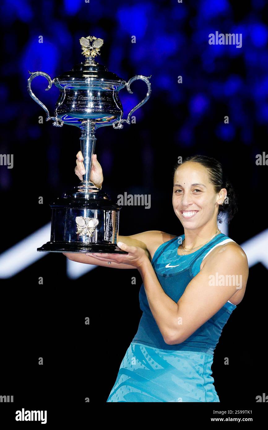 Melbourne, Australia, 25 Jan 2025. Madison Keys (USA) during the 2025 ...