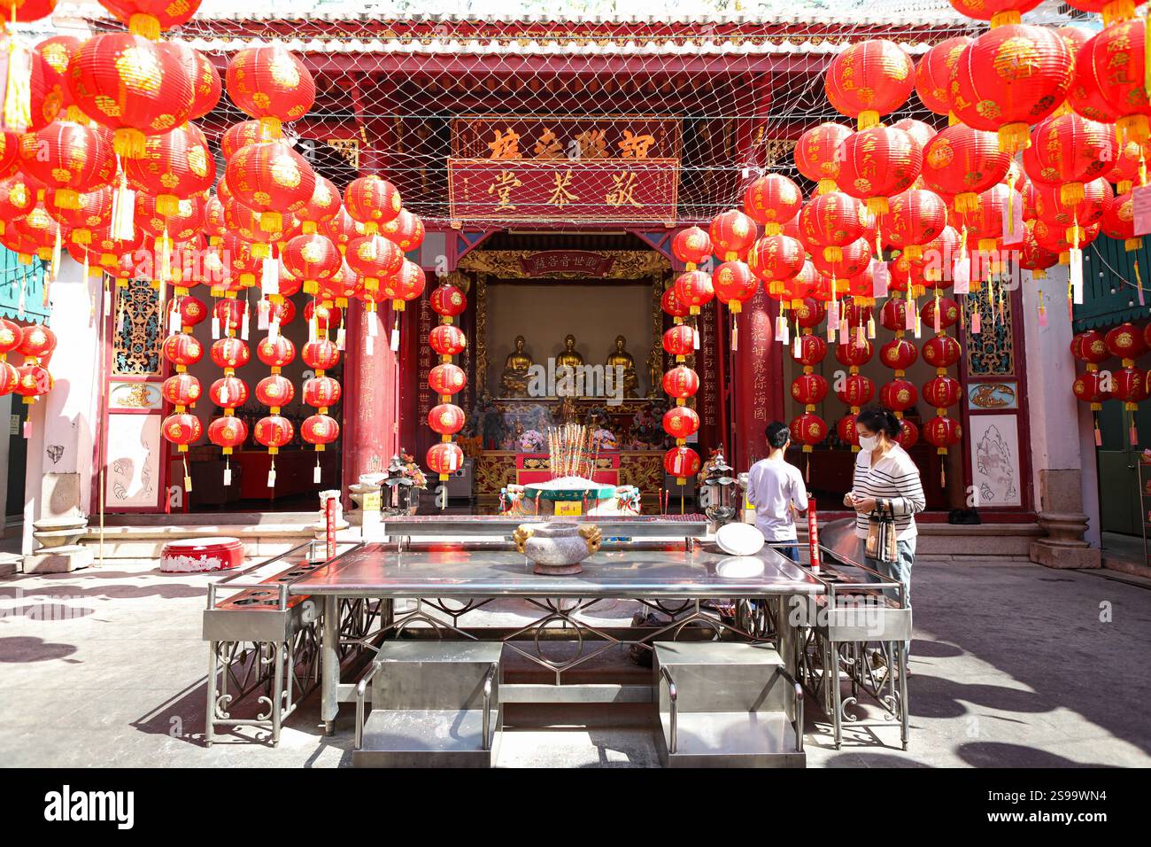 BANGKOK, THAILAND January 25, 2025 - A Chinese shrine in Yaowarat ...