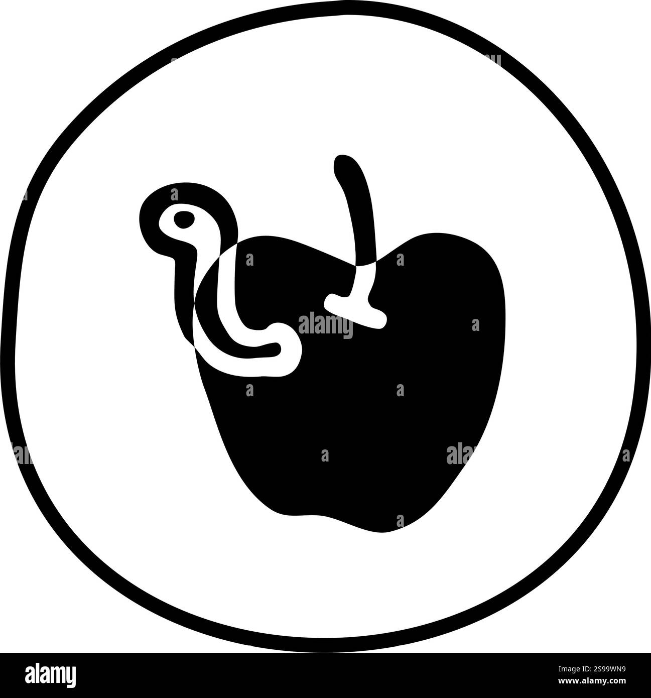 Apple doodle icon hand drawn in flat style. Vector illustration ...