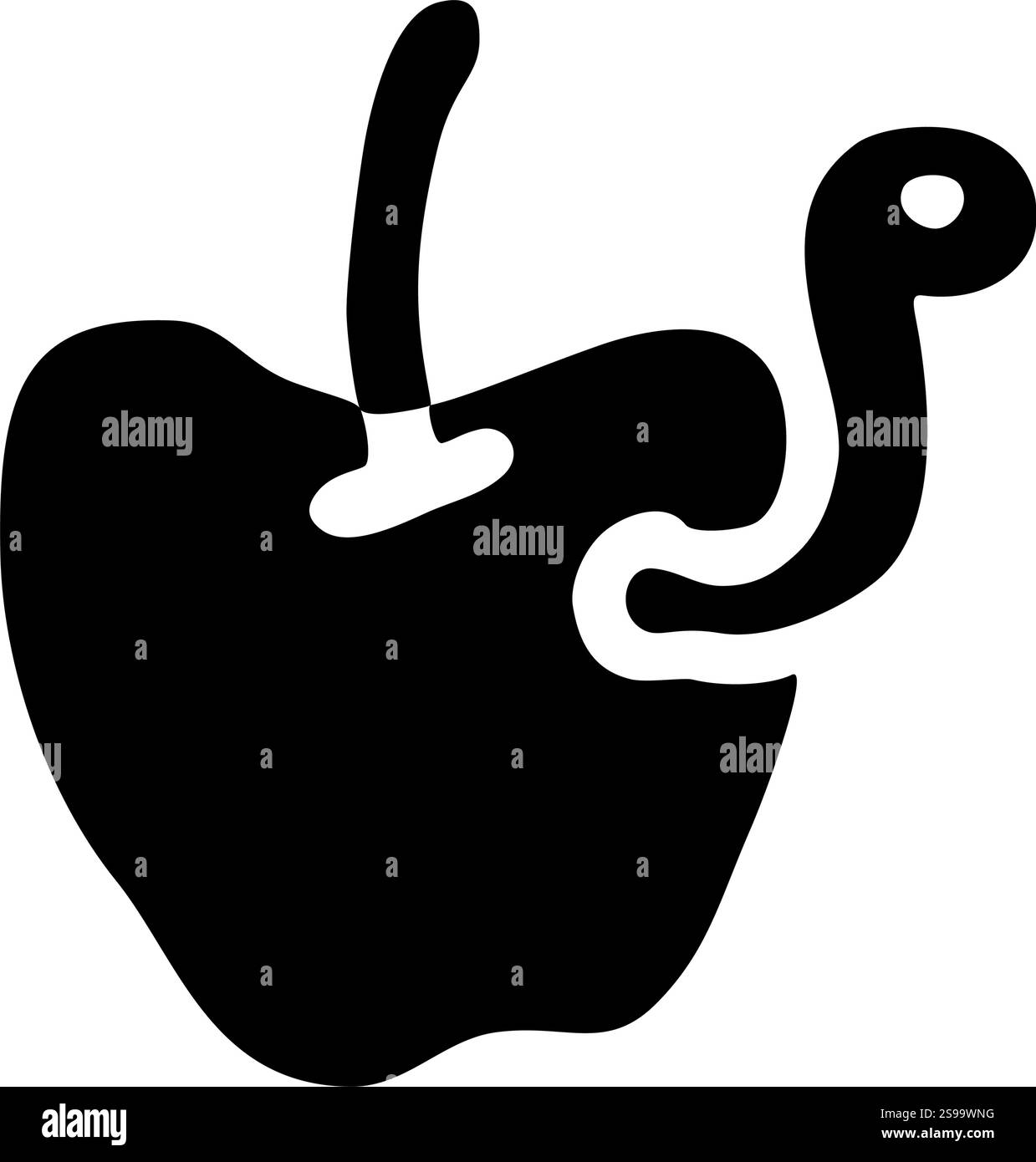 Apple doodle icon hand drawn in flat style. Vector illustration ...