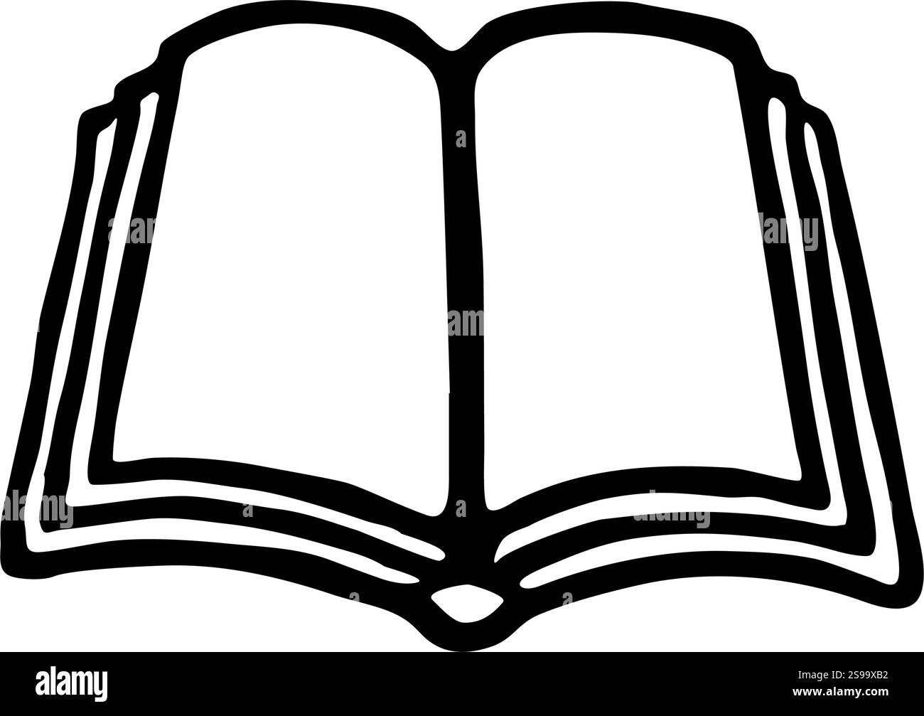Doodle open book icon hand drawn with black line in freehand style ...