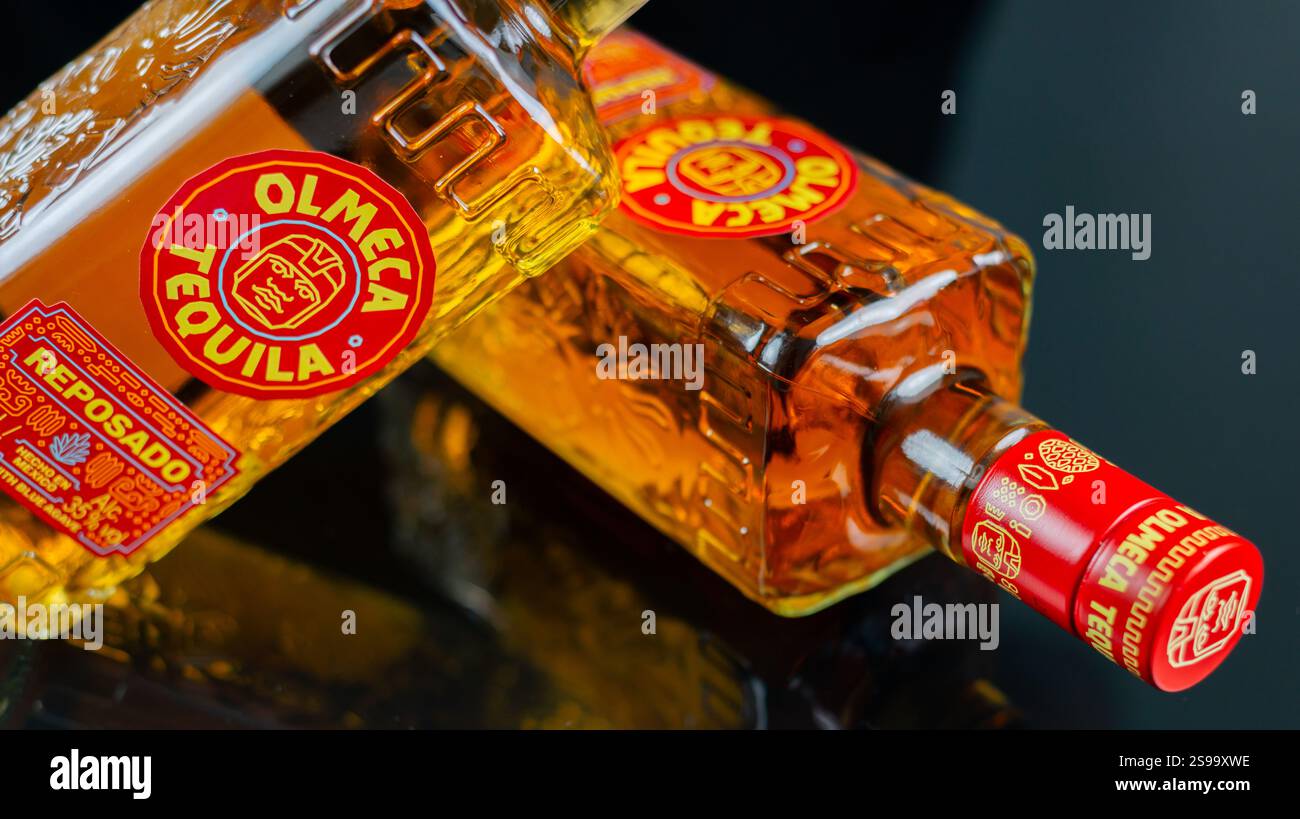 LONDON, UK - 30 MAY 2024 Olmeca Reposado Tequila is one of the few ...