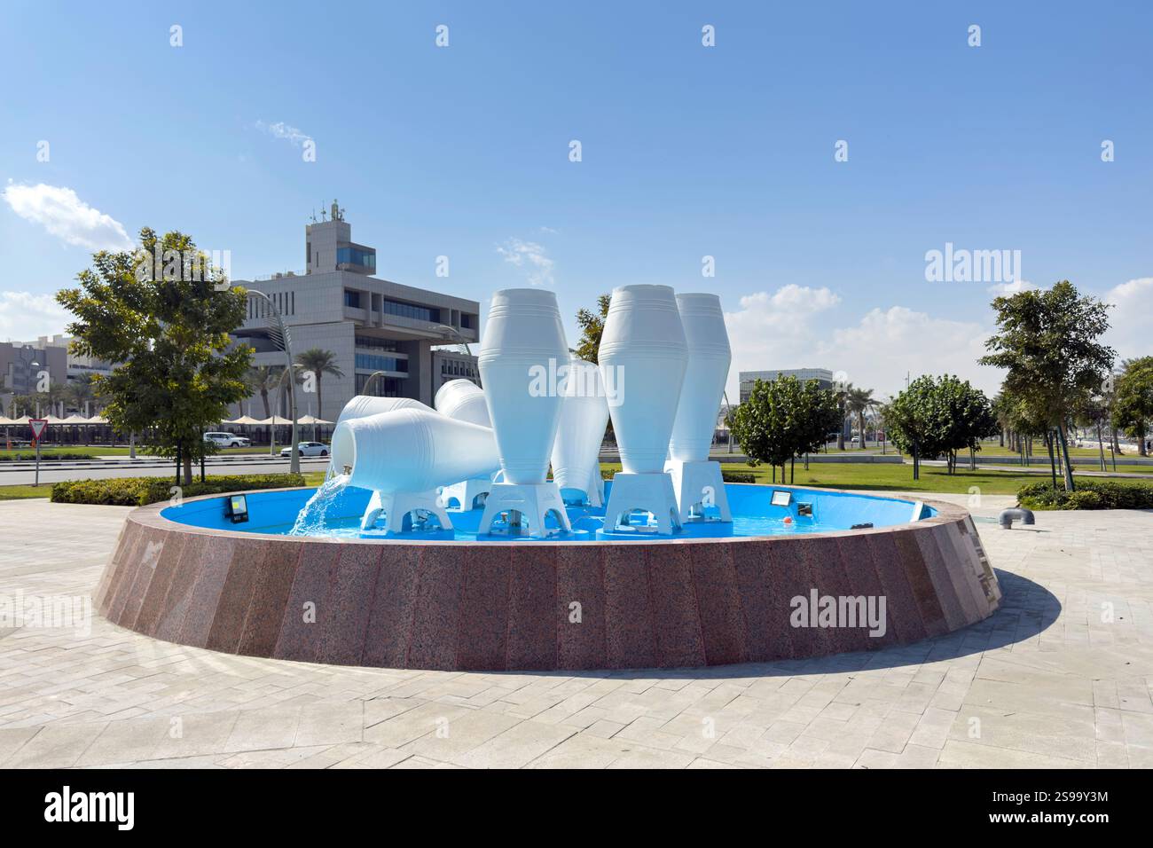 Water jar fountain at the corniche of Doha, Qatar Stock Photo - Alamy