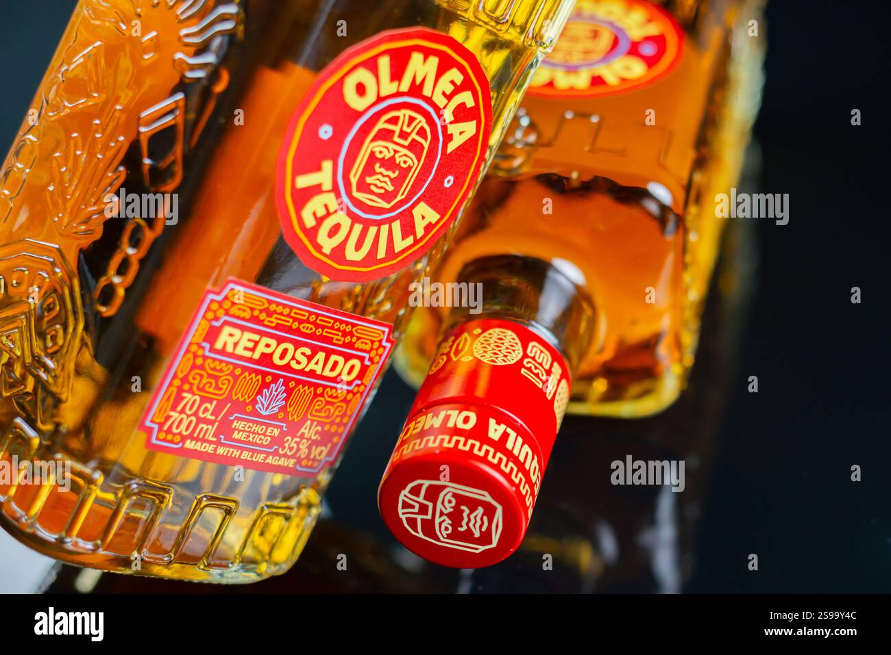 LONDON, UK - 30 MAY 2024 Olmeca Reposado Tequila is one of the few ...