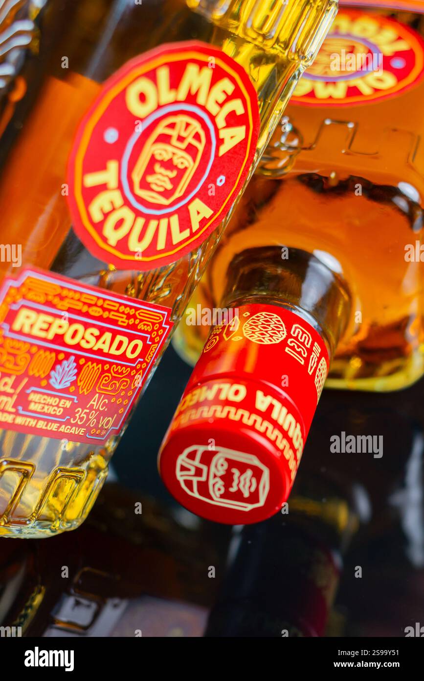 LONDON, UK - 30 MAY 2024 Olmeca Reposado Tequila is one of the few ...