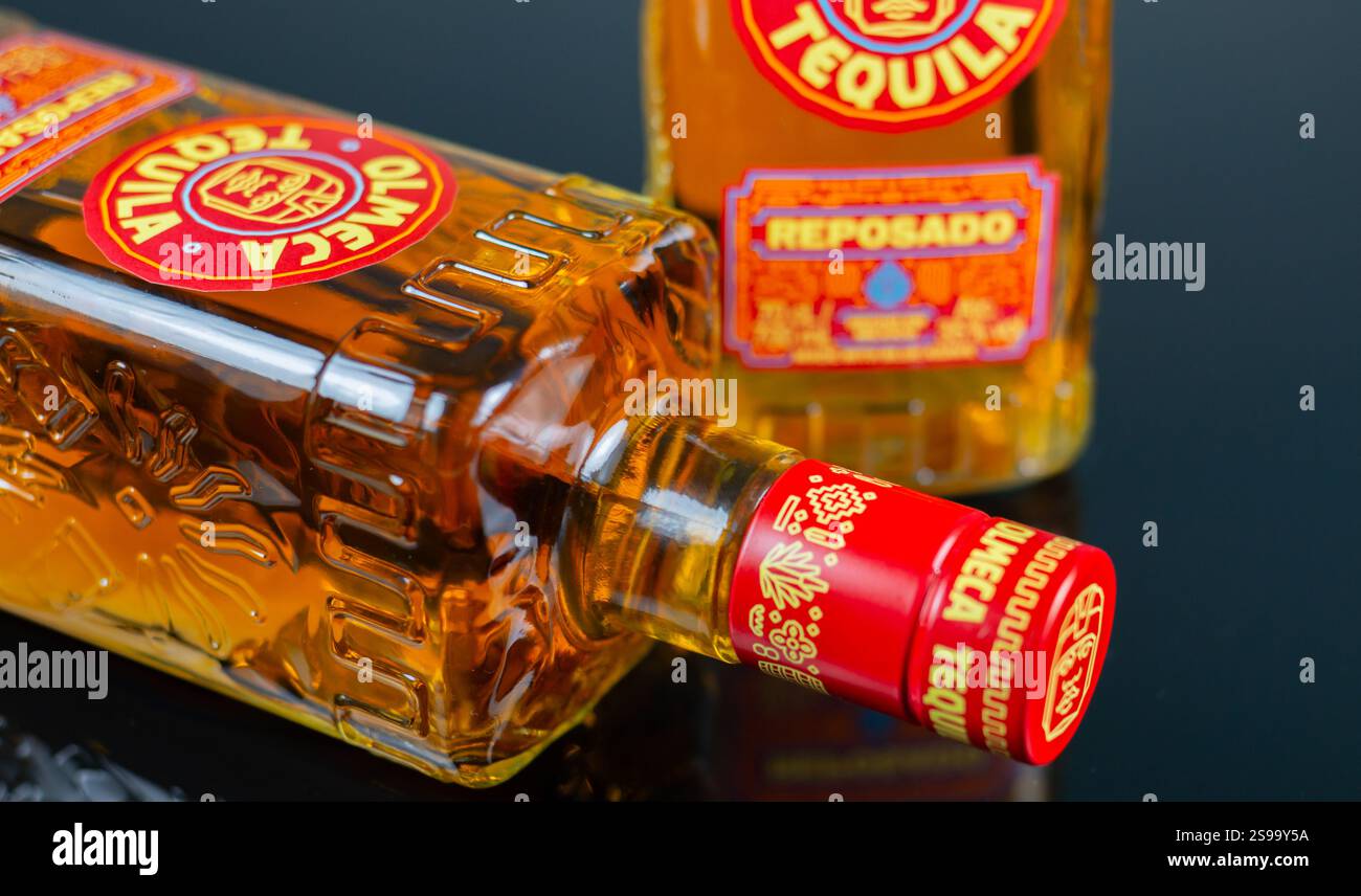 LONDON, UK - 30 MAY 2024 Olmeca Reposado Tequila is one of the few ...