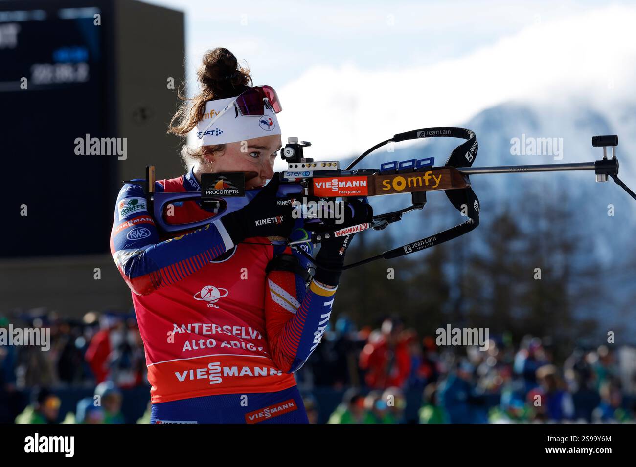 France's Lou Jeanmonnot shoots during the women's Biathlon World Cup 10 ...